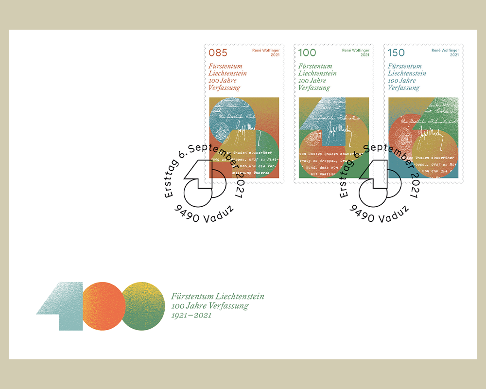 100 Jahre Verfassung Fürstentum Liechten - FDC - Philatelie Liechtenstein