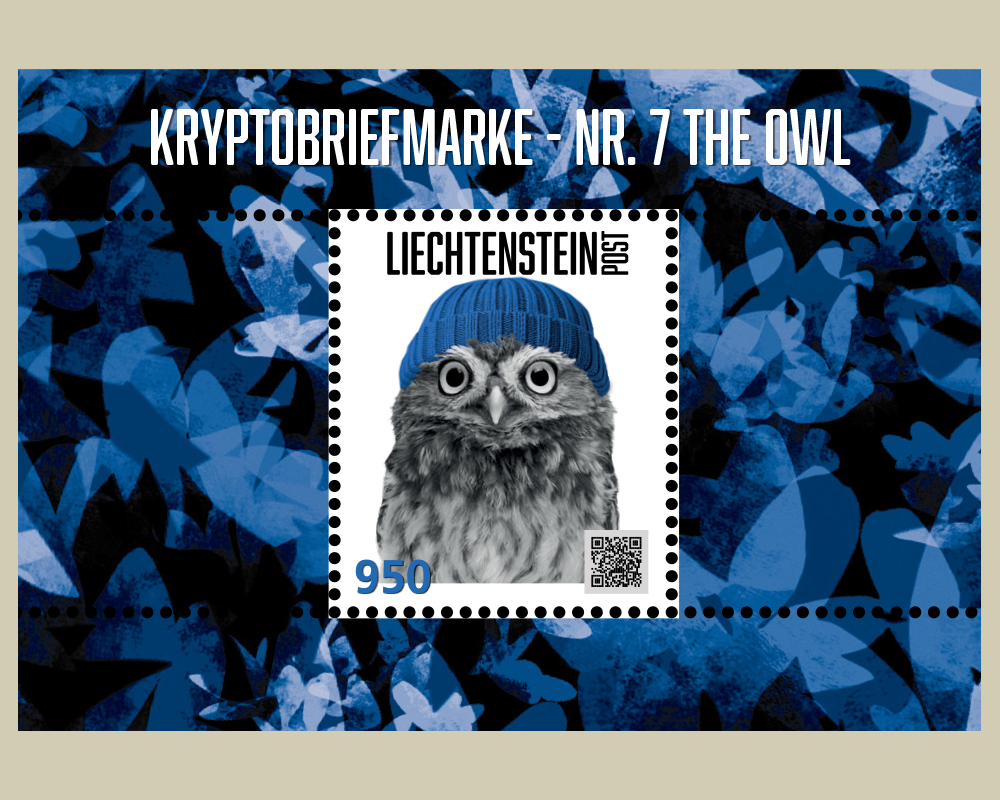 Crypto Stamp - Nr. 7 The Owl - Stamps - Philatelie Liechtenstein