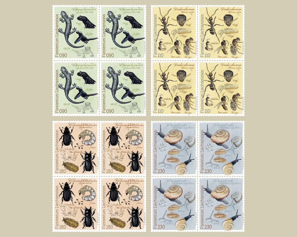 Faune de la vallée de la Samina - Timbres - Philatelie Liechtenstein