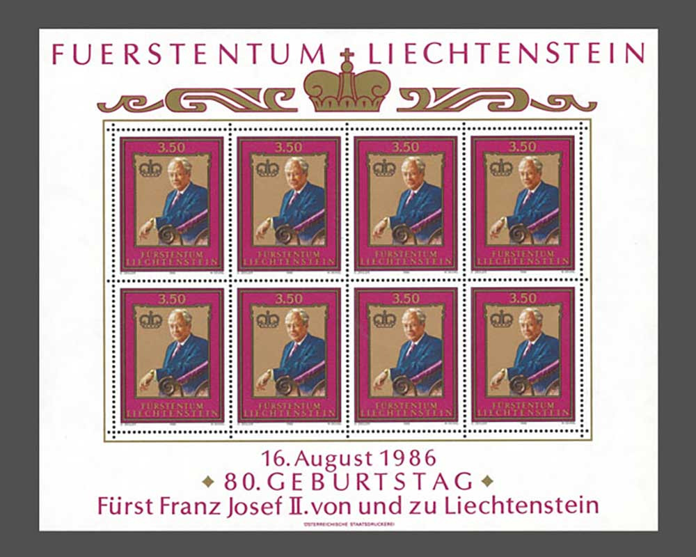80. Geburtstag von Fürst Franz Josef ll. - 1999 - 1980 - Philatelie ...