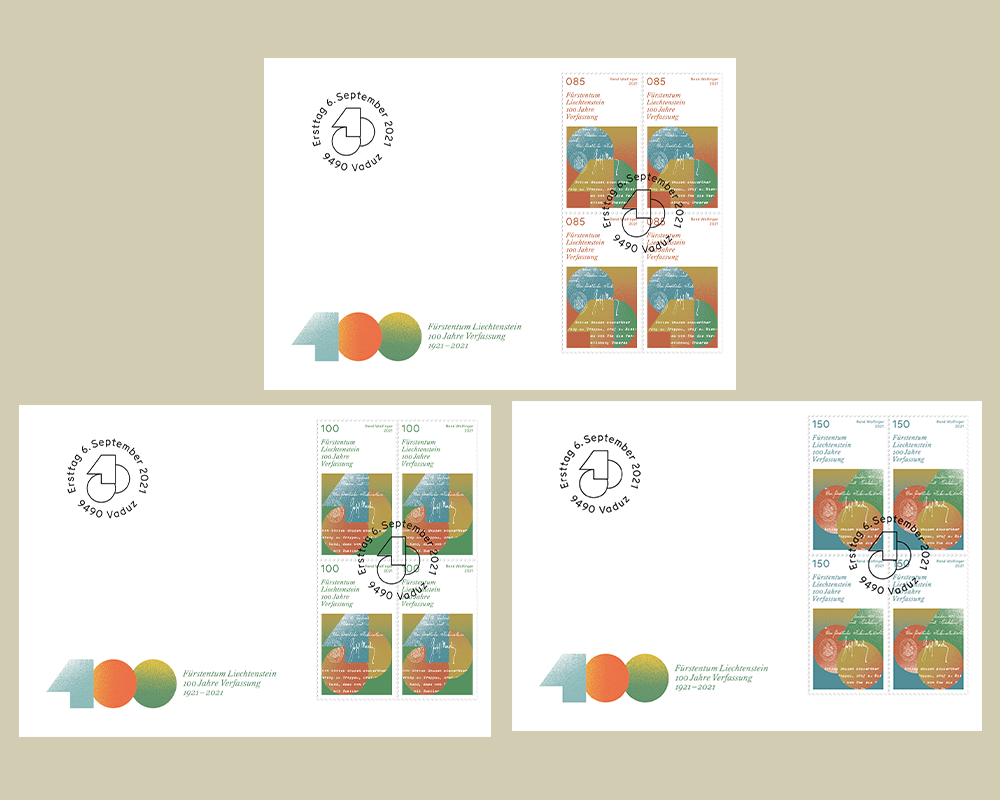 100 Jahre Verfassung Fürstentum Liechten - FDC - Philatelie Liechtenstein